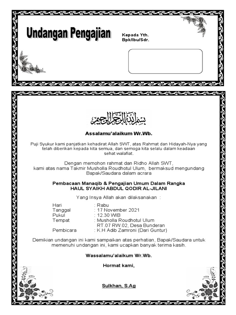 Undangan Manaqib | PDF