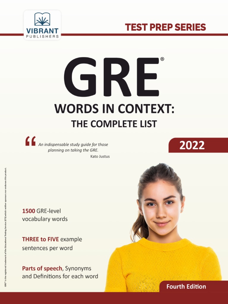 GRE Words in Context The Complete List - 2022 - Sample | Download Free ...
