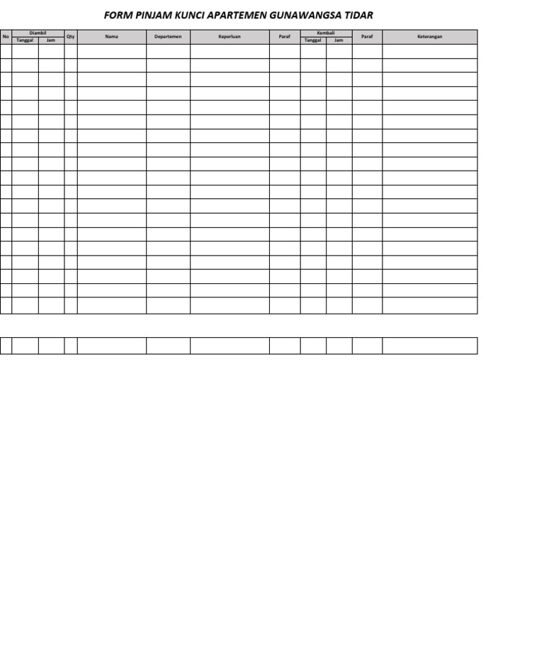 Form Pinjam Kunci | PDF