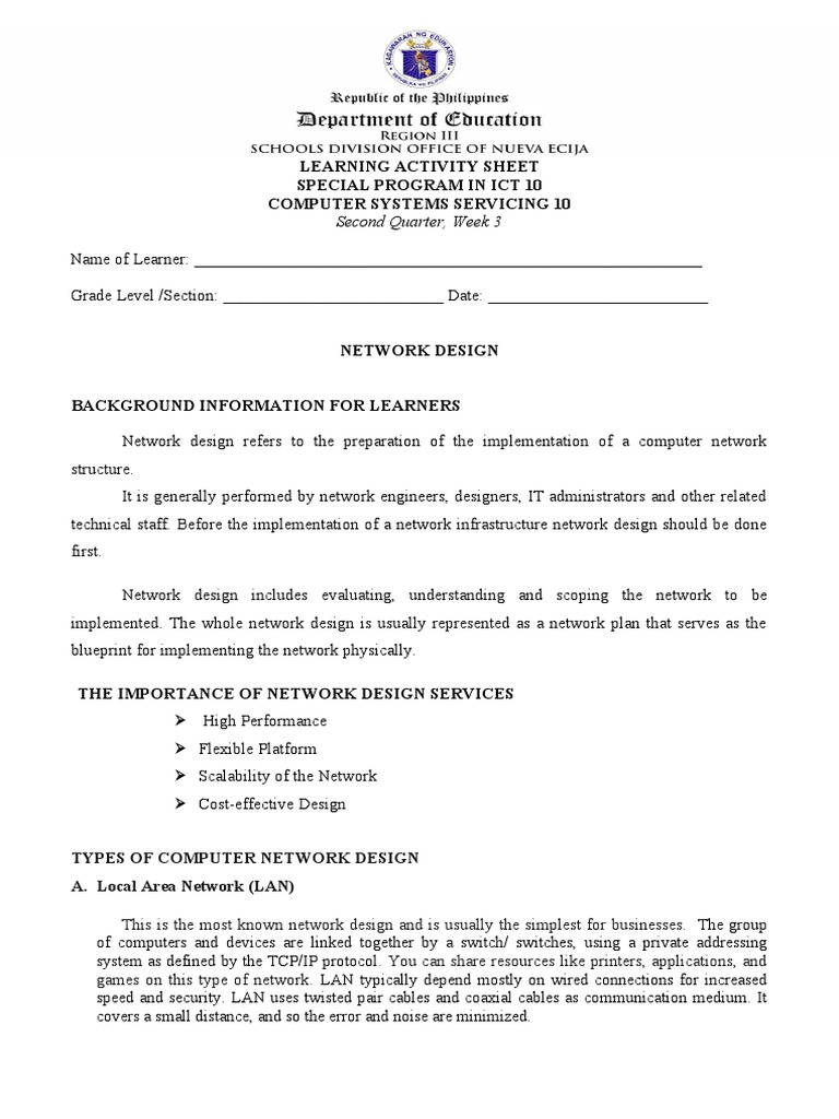 Learning Activity Sheet Special Program in Ict 10 Computer Systems ...