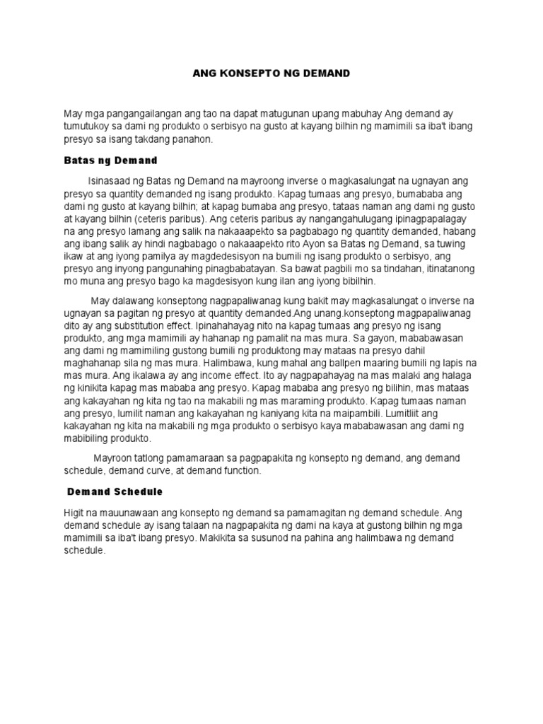 Ang Konsepto NG Demand | PDF
