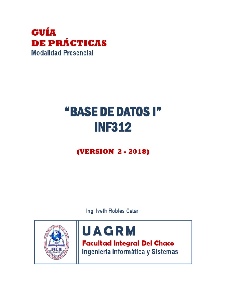 Version2 Guia Practicos BD 2018 | PDF | Base de datos relacional ...