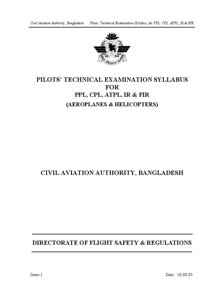 Caab Atpl Syllabus | PDF | Air Traffic Control | Cloud