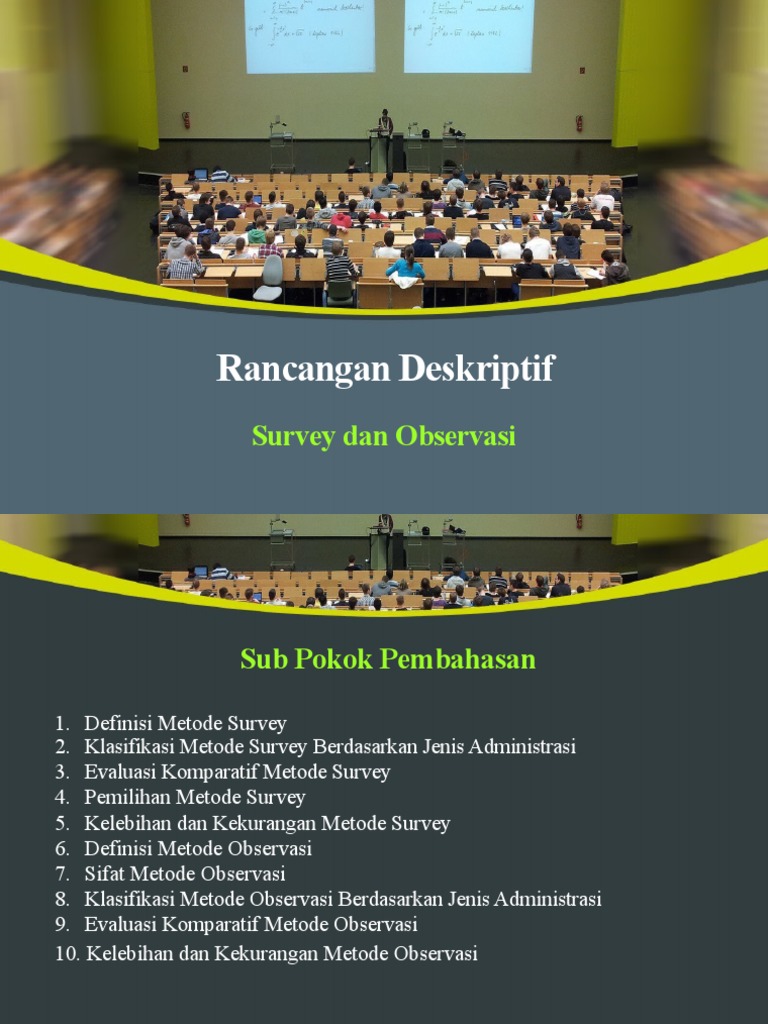 Pertemuan 9 - Rancangan Riset Deskriptif Survey Dan Observasi | PDF