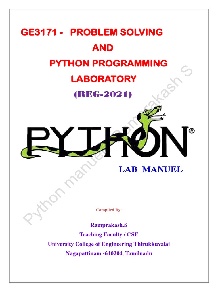 GE3171 - Python Manuel R2021 | PDF | Area | Computer File