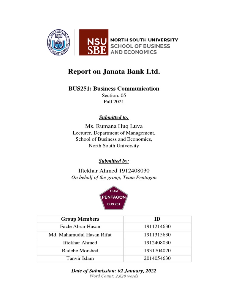 Janata Bank Ltd. Analysis Report | PDF | Banks | Popular Culture ...