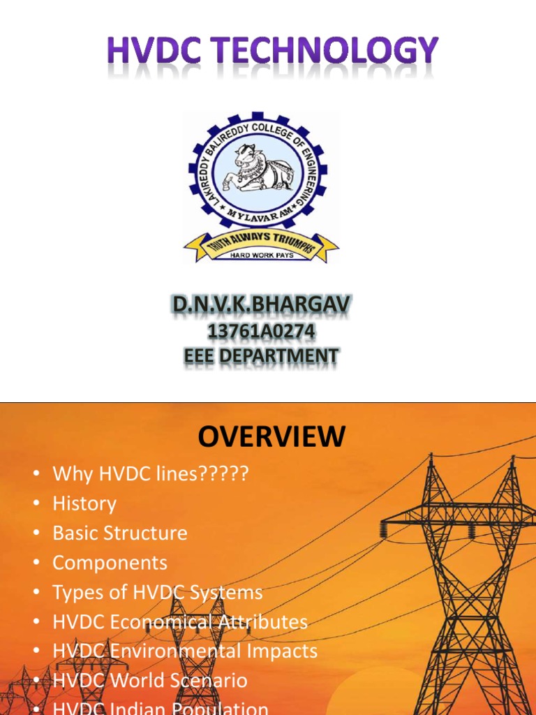 An Overview of High Voltage Direct Current (HVDC) Transmission: History ...
