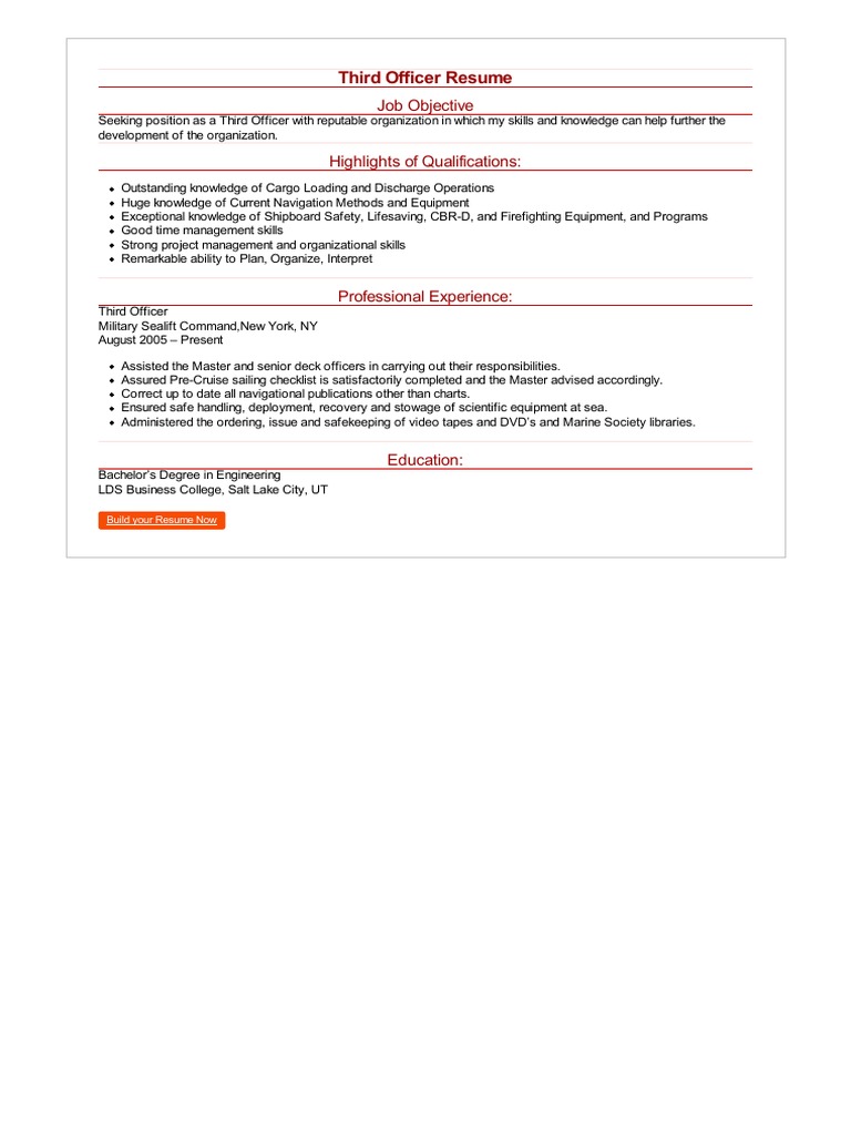 Third Officer Resume | PDF