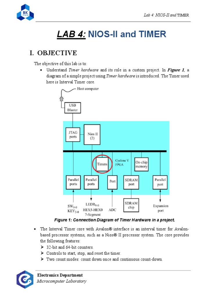 Nios-Ii and Timer: I. Objective | PDF | Timer | 64 Bit Computing