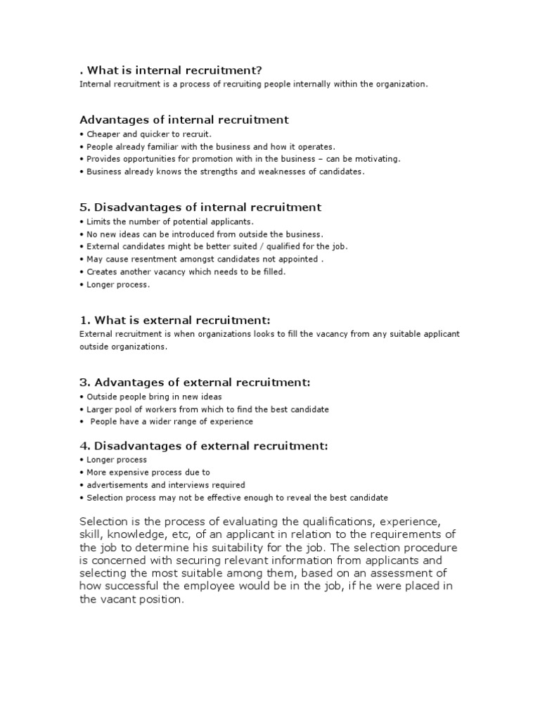 What Is Internal Recruitment | PDF | Human Resource Management ...