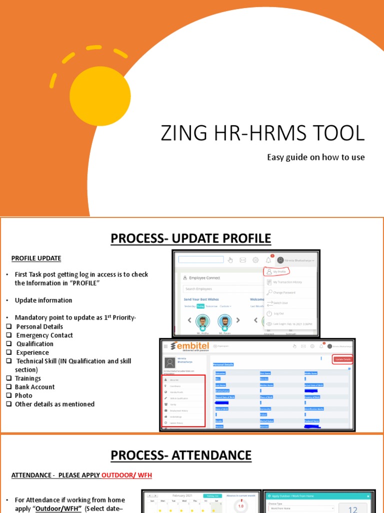 ZING HRMS Tool: User Guide | PDF