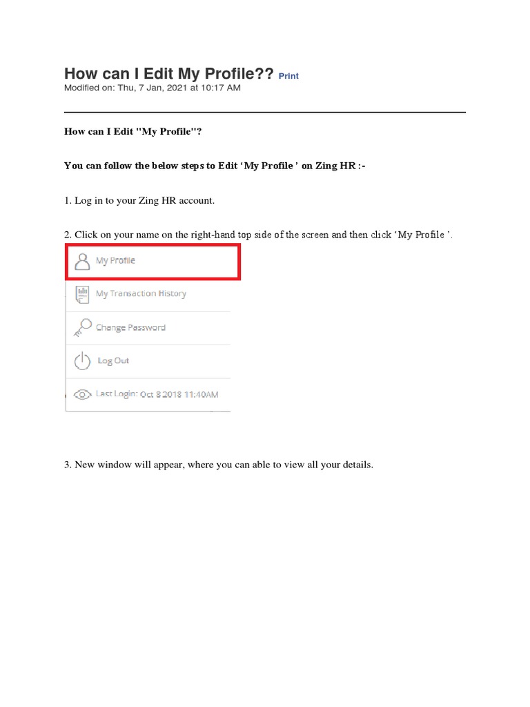 How Can I Edit My Profile | PDF