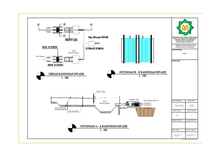Desain Bangunan Intake Air Bersih | PDF