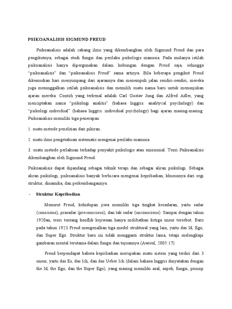 Psikoanalisis Sigmund Freud Pdf