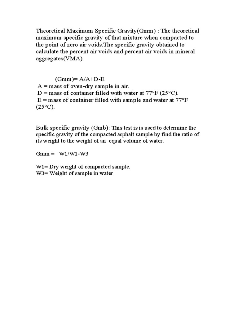 Theoretical Maximum Specific Gravity Pdf