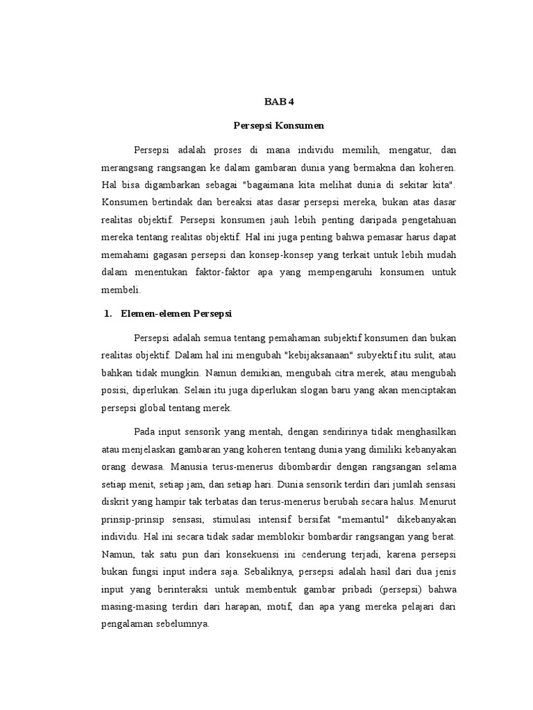 Persepsi Konsumen dalam Pemasaran | PDF