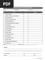 Diesel Generator Inspection Checklist | PDF | Technology & Engineering