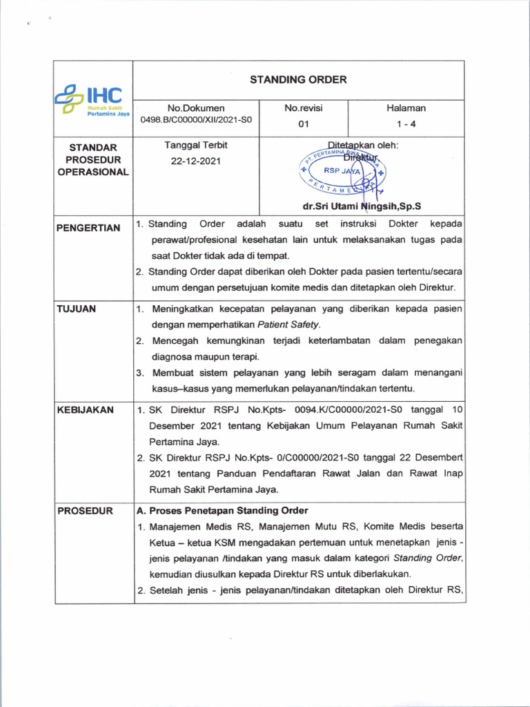 Spo Standing Order | PDF