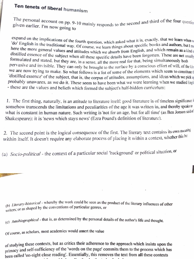 Liberal Humanism | Download Free PDF | Idea | Cognition