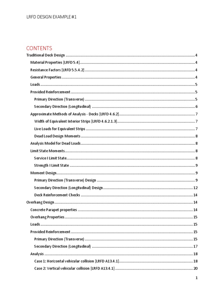 LRFD Design Example #1 | PDF | Beam (Structure) | Prestressed Concrete