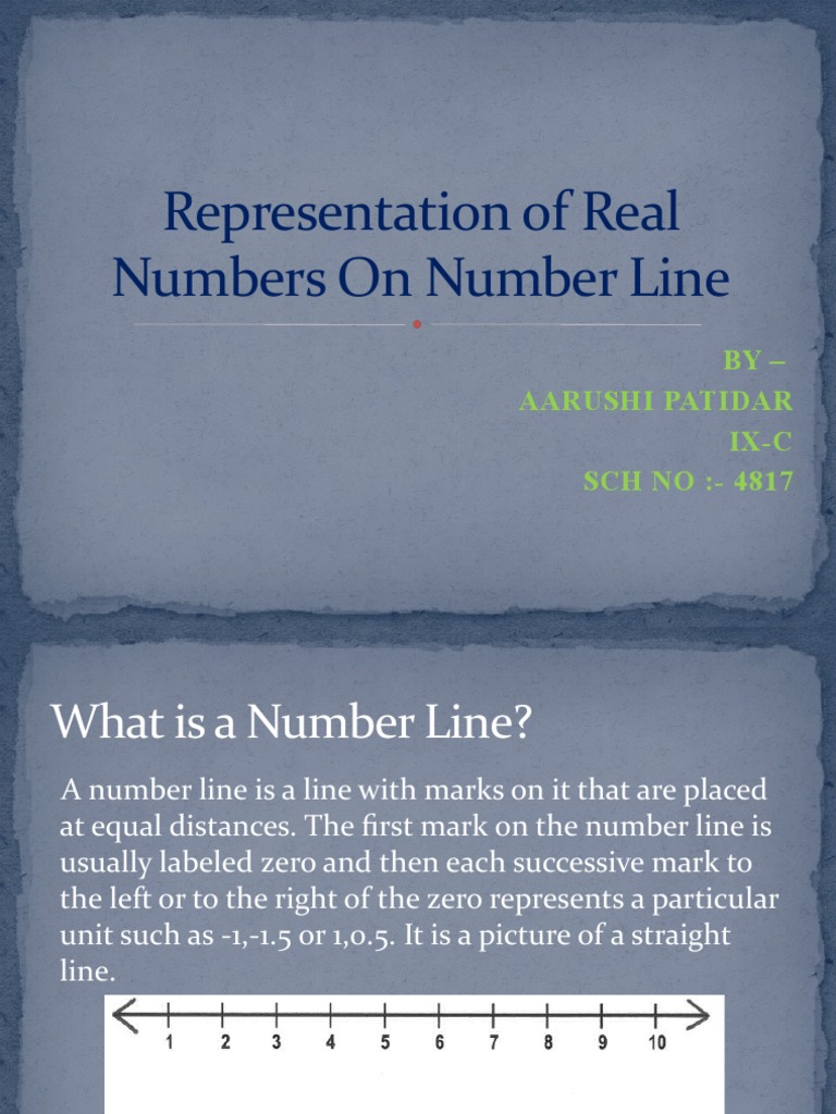 Aarushi Patidar PPT On Representation of Real Numbers On Number Line | PDF
