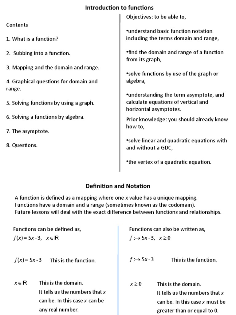 Functions SL | PDF | Function (Mathematics) | Asymptote