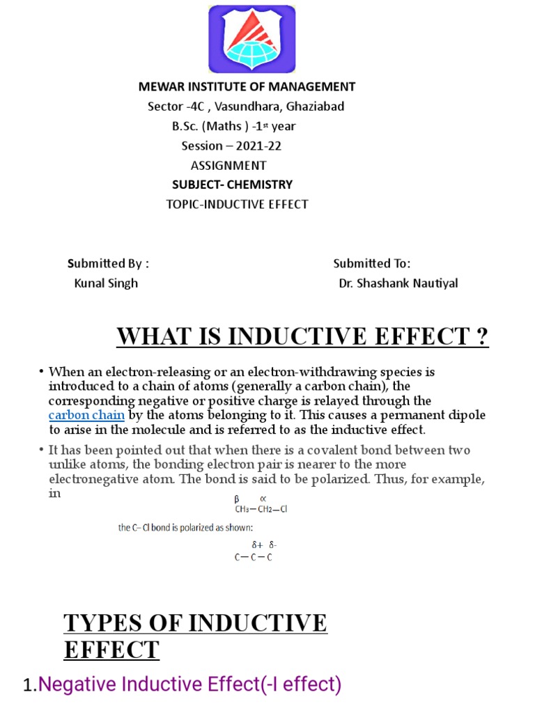 What Is Inductive Effect | PDF | Chemical Product Engineering ...