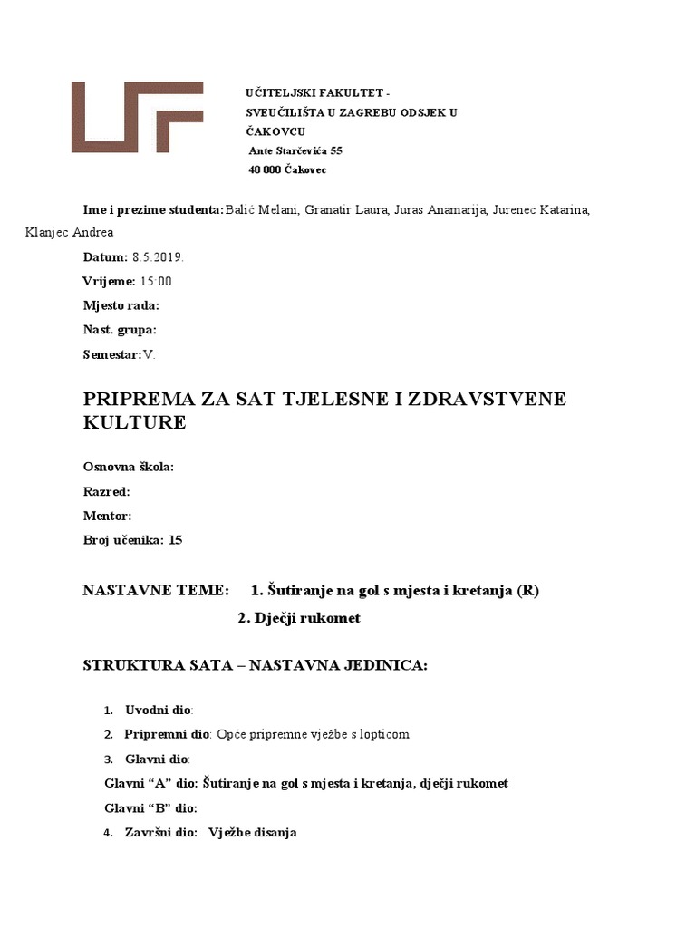 Tjelesni Priprema 2 | PDF