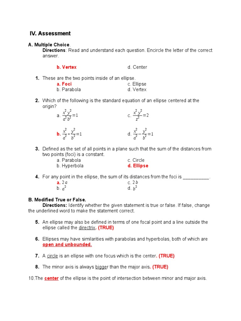 Ellipse Answer | PDF | Ellipse | Differential Geometry