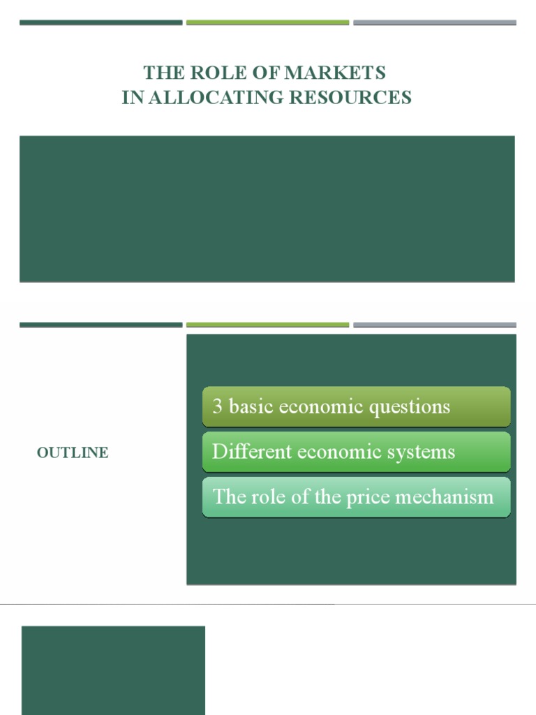 The Role of Markets in Allocating Resources | PDF