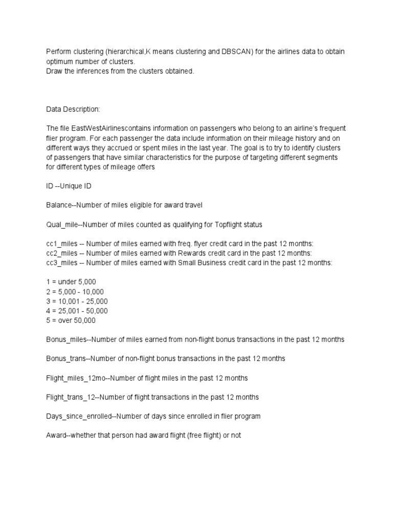 Clustering Analysis of Airline Passengers | PDF