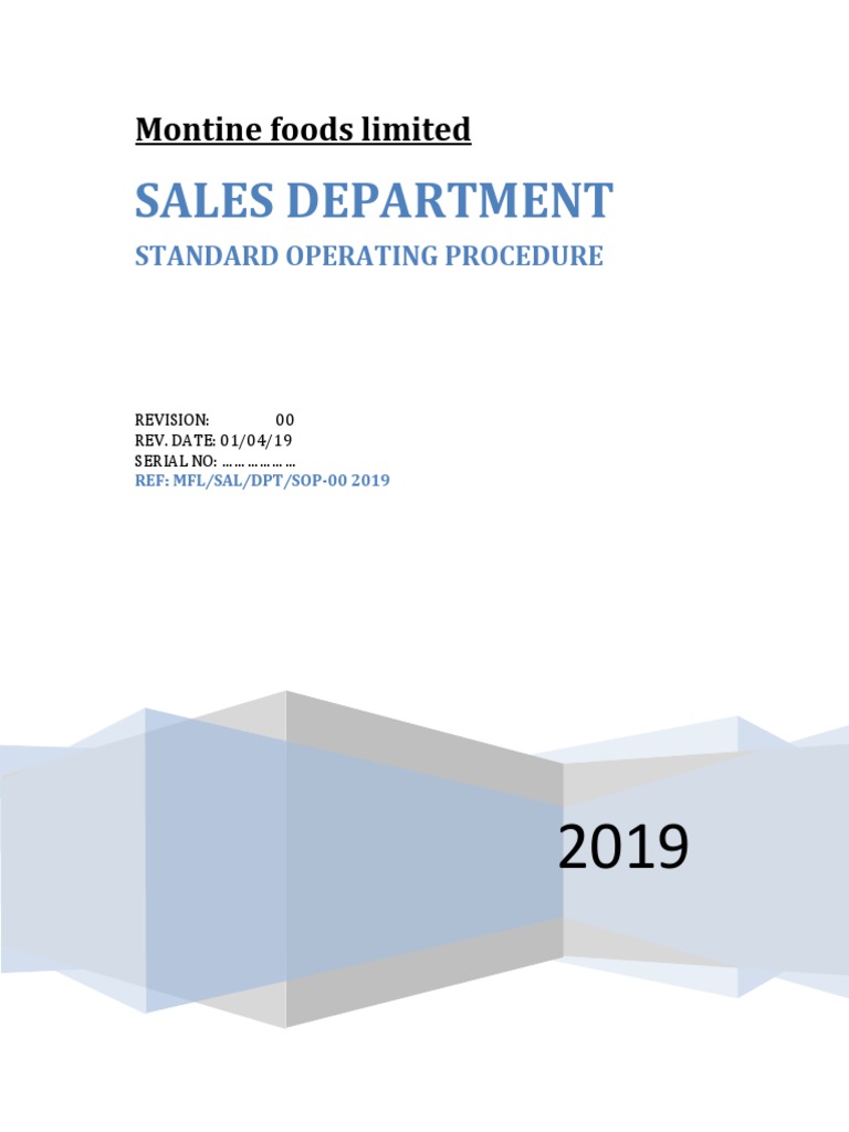 Sales Sop | PDF | Sales | Quality Management