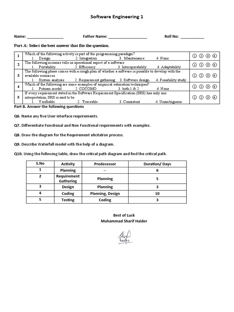 Test Software Engineering 1 | PDF | Systems Engineering | Information ...