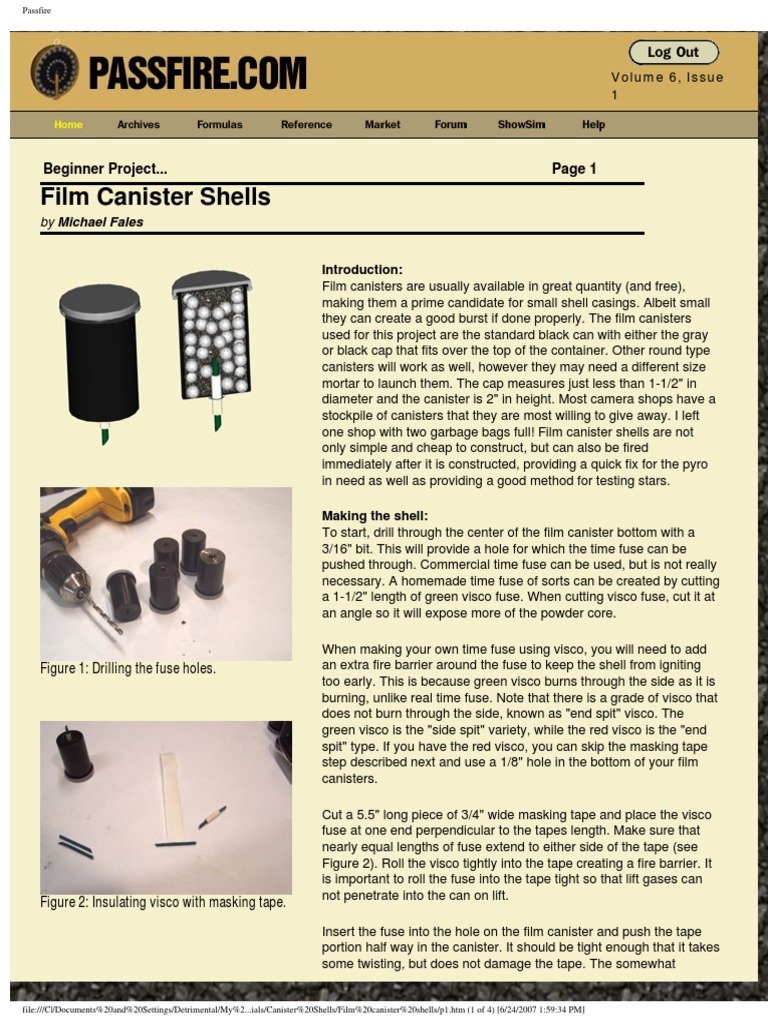 Film Canister Shells: Beginner Project.. | PDF | Shell (Projectile ...