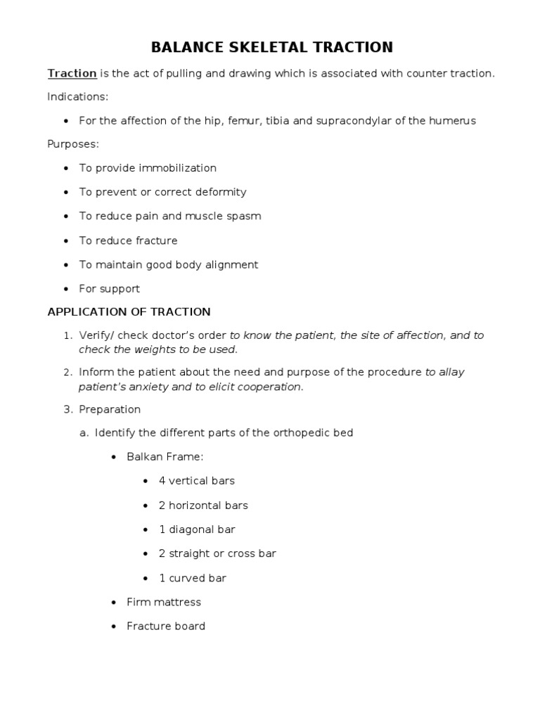 Balance Skeletal Traction | PDF | Medical Specialties