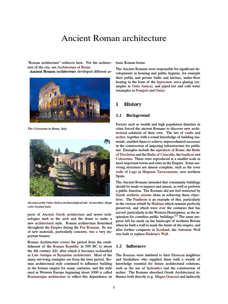 Ancient Roman Architecture | PDF | Roman Empire | Dome