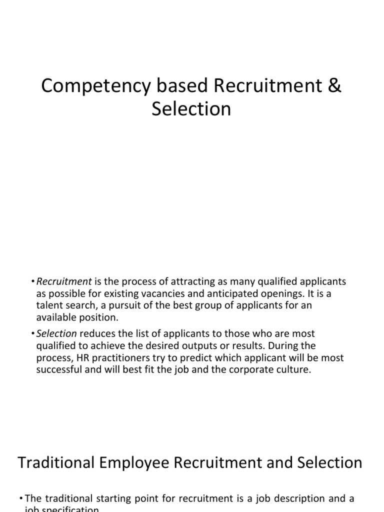 Competency Based Recruitment & Selection | PDF | Competence (Human ...