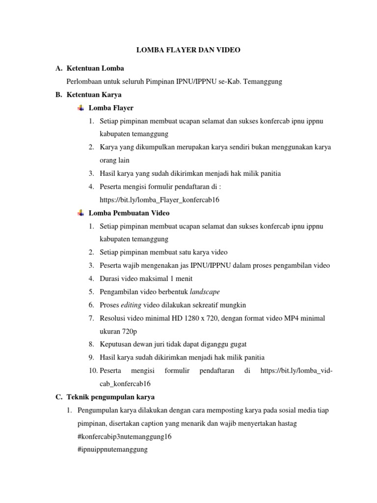 Lomba Flayer & Video IPNU IPPNU Temanggung | PDF | Seni