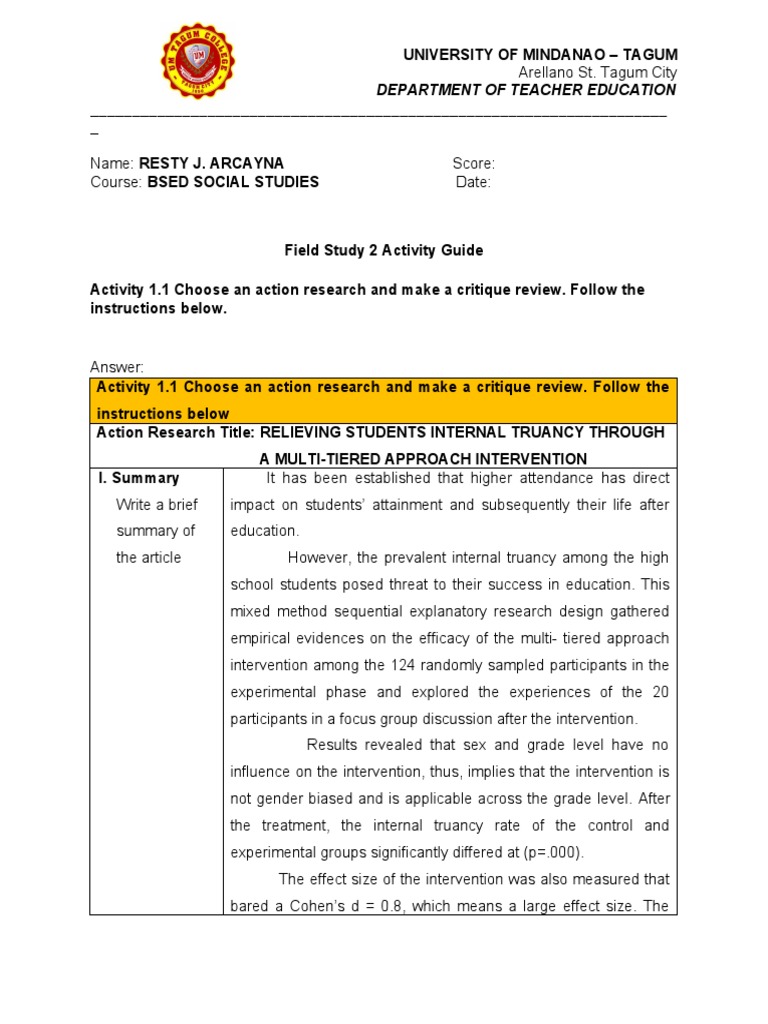 Chapter 1 Activities | PDF | Schools | Teachers