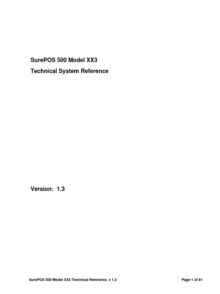SurePOS 500 Model XX3 Technical Guide | PDF | Point Of Sale | Operating ...