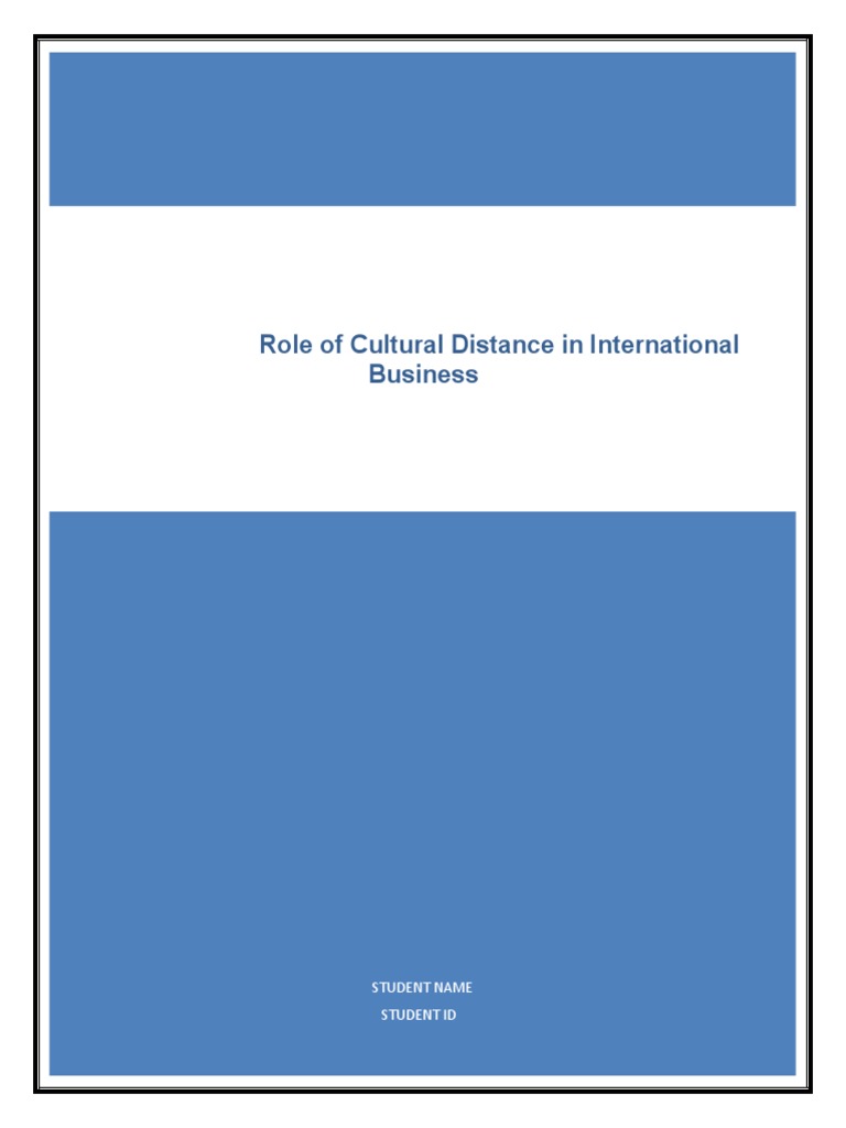 Role of Cultural Distance in International Buisiness - Docx Final | PDF ...