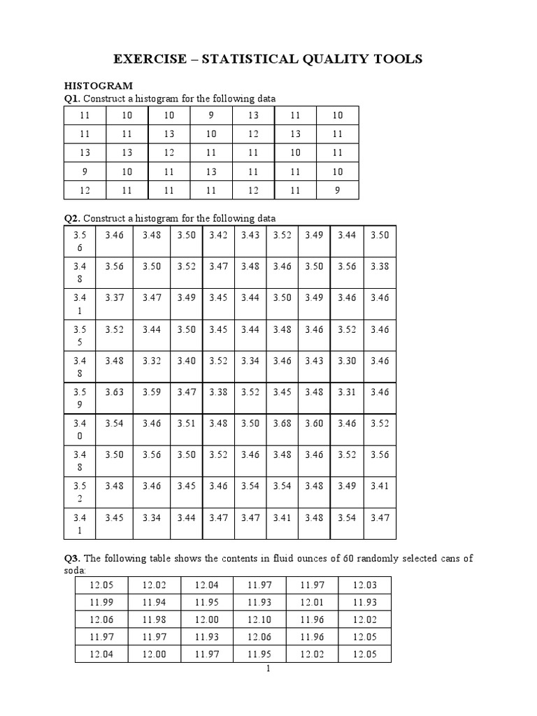 Exercise - Quality Tools | PDF | Histogram