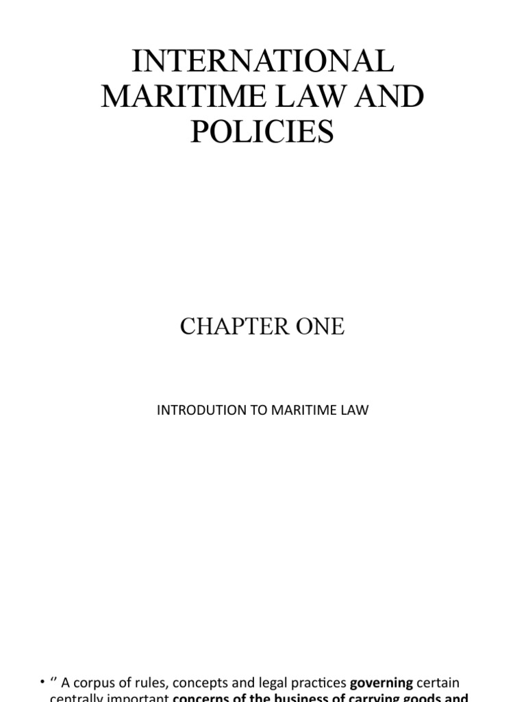 International Maritime Law and Policies | PDF | Admiralty Law | Bill Of ...