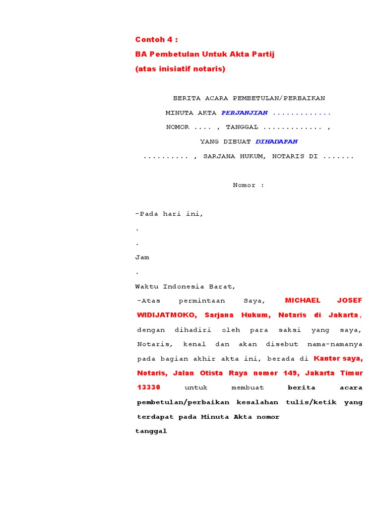 BA Pembetulan Akta | PDF