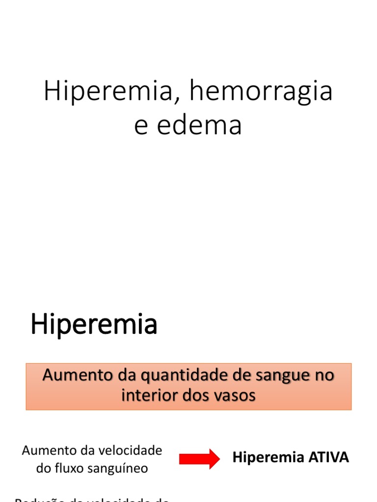 Hiperemia, Hemorragia e Edema P2 | PDF | Infarto do Miocárdio | Edema