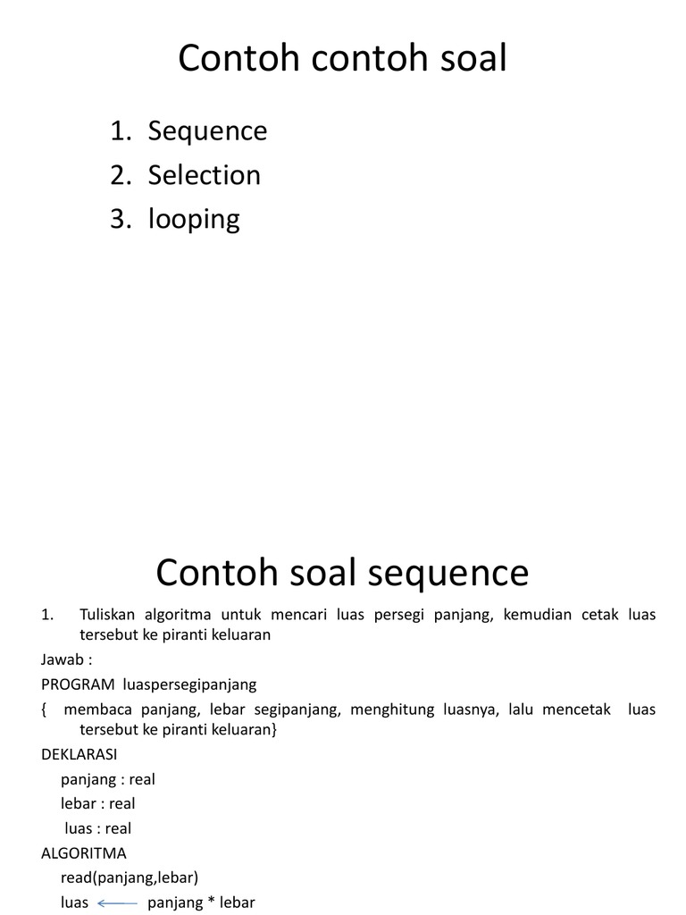 Contoh Soal Sequence Selection Looping | PDF