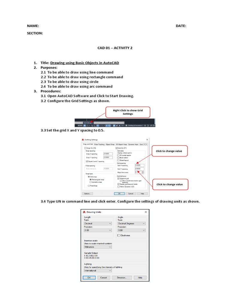 Activity-02-Drawing Using Basic Objects in AutoCAD | PDF