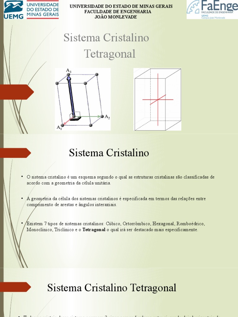 Sistema Cristalino Tetragonal Pdf Ciências E Matemática