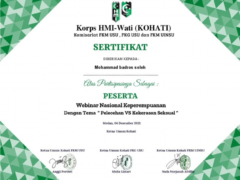 Sertifikat Webinar Nasional | PDF