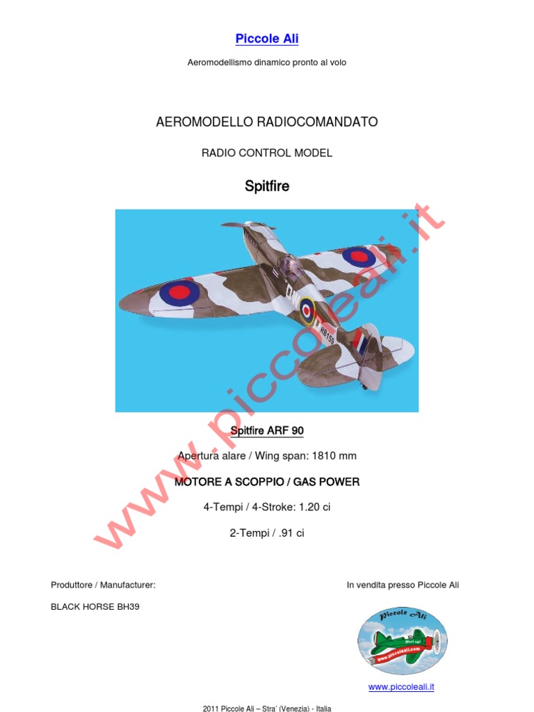 Black Horse Spitfire ARF 90 | PDF